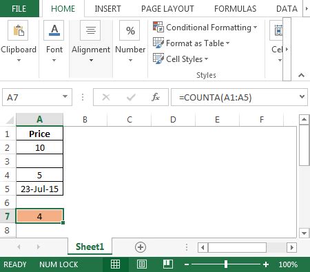 Count The Number Of Cells In A Range In Microsoft Excel