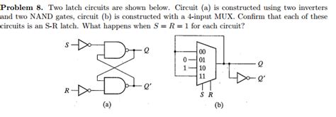 Solved Problem 8 Two Latch Circuits Are Shown Below Chegg Com