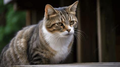 태비와 하얀 고양이가 그 뒤를 보고 있다 귀여운 푹신한 갈색 흰색 얼룩 고양이 고화질 사진 사진 고양이 배경 일러스트 및