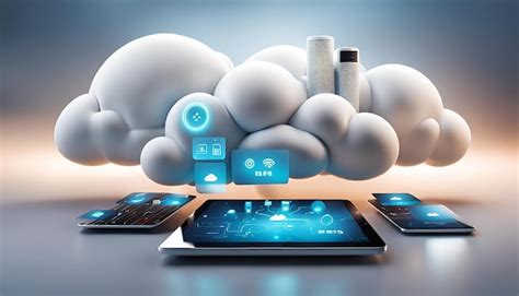 Cloud Technology And Iot Devices Premium Ai Generated Image