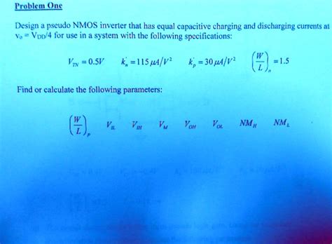 solved design a pseudo nmos inverter that has equal capacitive charging and discharging