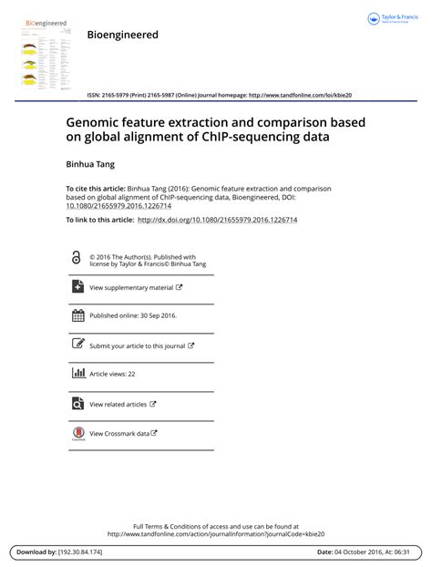 Pdf Genomic Feature Extraction And Comparison Based On Global