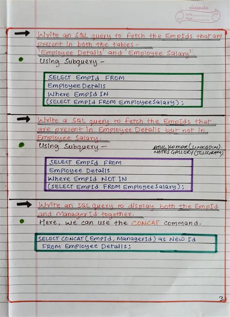 Sql Interview Handwritten Connect 4 Techs