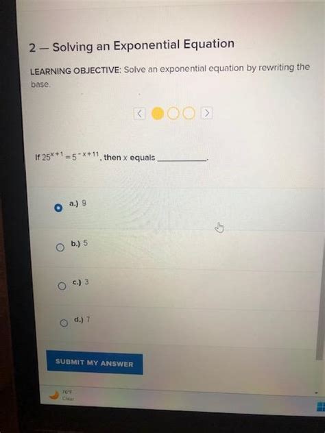[solved] 2 Solving An Exponential Equation Learning Objec