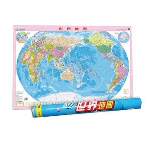 世界地图地理学习图典水晶版透明材料彩色印刷实用墙面贴图桌垫可擦写耐磨学习图典墙装饰贴墙地理老师青少年阅读书籍 虎窝淘