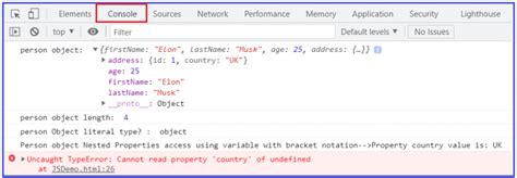 Javascript Object Nested Properties Dot Net Tutorials