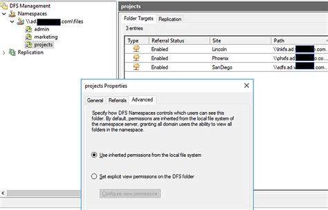 Dfs Folder Target Access Varies For User Account Depending On