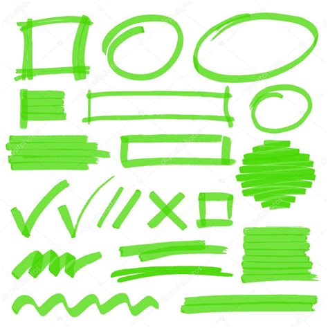 Highlighter Marking Design Elements Stock Vector Creativika