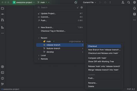 Manage Git Branches Phpstorm Documentation