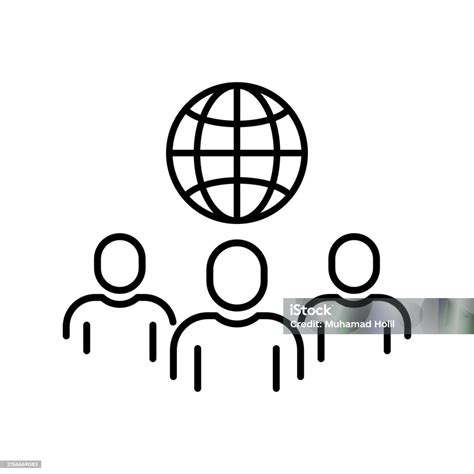 검은 얇은 선 글로벌 국제 투자자 아이콘입니다 선형 단순 추세 유니온 로고 유형 그래픽 획 디자인 요소 절연 백색 절연 내부 회원 기호 및 통신 픽토그램의 개념 세계적인에