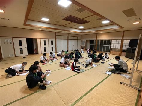 1年 宿泊学習 グループワークトレーニング 溝辺中学校の様子