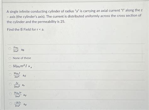 Solved A Single Infinite Conducting Cylinder Of Radius A