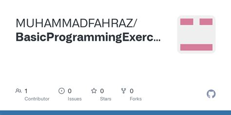 Github Muhammadfahraz Basicprogrammingexercise