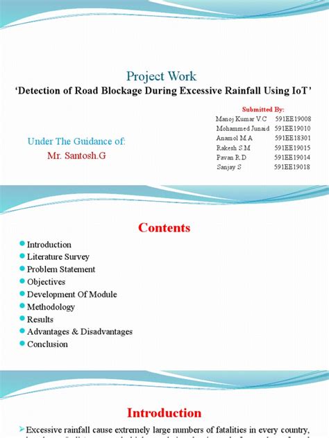 Detection Of Road Blockage During Excessive Rainfall Using Iot Pdf Flood Wireless Sensor