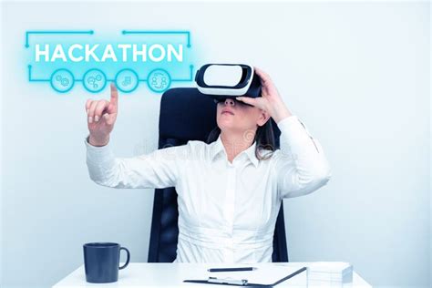 Writing Displaying Text Hackathon Word Written On Event Where Large