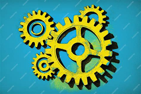 Premium Photo Gears Illustration On Blue Background Concept Of Ideas And Creativity Generative Ai