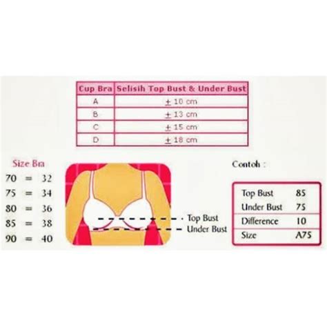 Jual Bra Size Charts Indonesia Shopee Indonesia