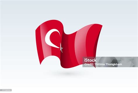 흰색 배경에 고립 된 벡터 그림 바람에 펄럭 이는 국기 벡터 아이콘 국가 기호를 흔들어 7월에 대한 스톡 벡터 아트 및 기타