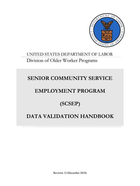 Fillable Online Elderaffairs State Fl Scsep Data Validation Handbook