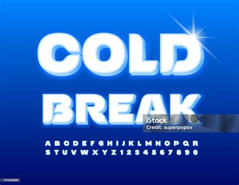 벡터 밝은 템플릿 콜드 브레이크입니다 빛나는 알파벳 문자와 숫자 세트 알파벳에 대한 스톡 벡터 아트 및 기타 이미지 알파벳 컴퓨터 글자 겨울 Istock