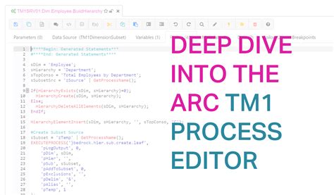 deep dive into the arc tm1 process editor cubewise code