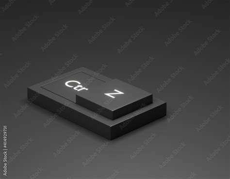 3d Rendering Closeup Pressing Control Z Shortcut On A Black Desktop