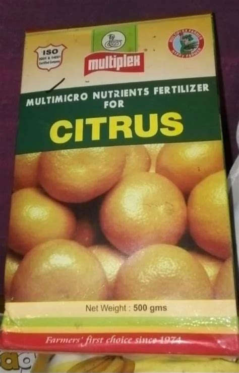 Chemical Grade Powder Multiplex Multimicro Nutrient Fertilizer For Citrus Packaging Size 500 G
