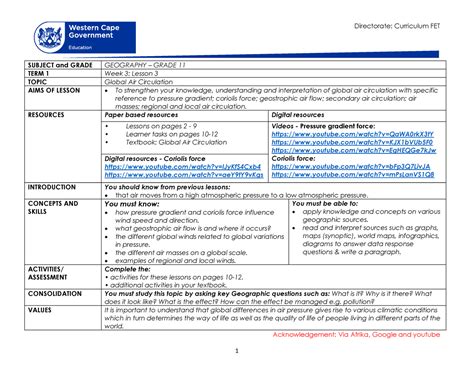 Geography Grade 11 Term 1 Week 3 2021 1 Directorate Curriculum Fet