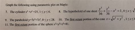 Solved Graph The Following Using Parametric Plot On Maple