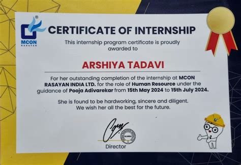 arshiya tadavi on linkedin internship hr learning