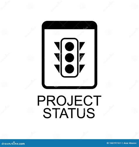project status icon element of software development signs with name for mobile concept and web