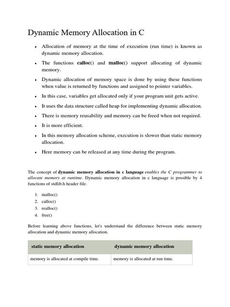 10 Dynamic Memory Allocation Pdf Software Computer Engineering