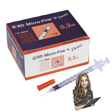 03ml Insulin Syringe And Needle 8mm X 30g Pack Of 100 Bella Mai Academy