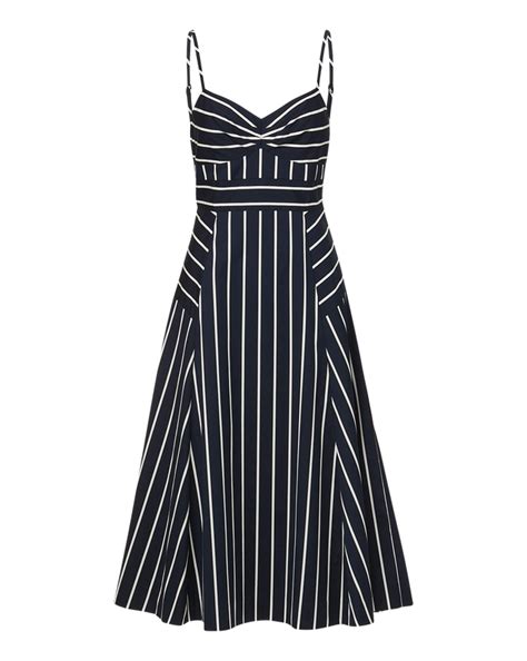 Blige Striped Dress In Navywhite Veronica Beard