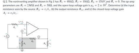 Solved The noninverting amplifier shown in Fig 1 has 𝑅1 Chegg com