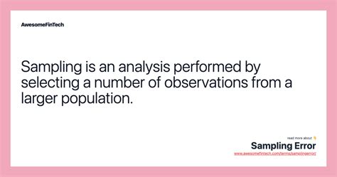 Sampling Error Awesomefintech Blog