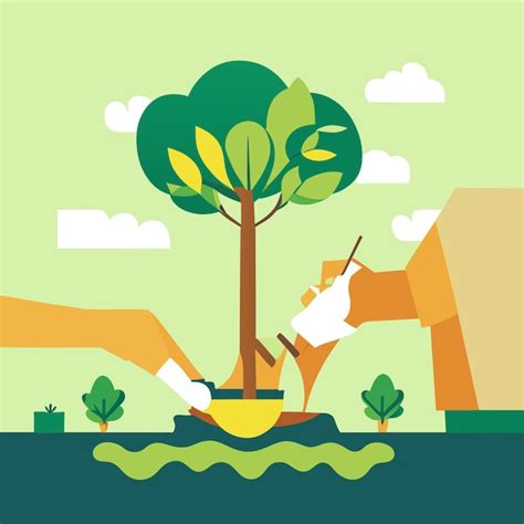 Premium Vector Vector Tree Planting Concept