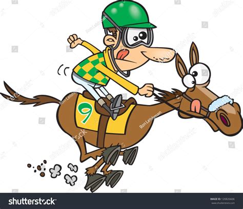 Cartoon Jockey Riding A Horse In A Race Horse Cartoon Horse Clip Art