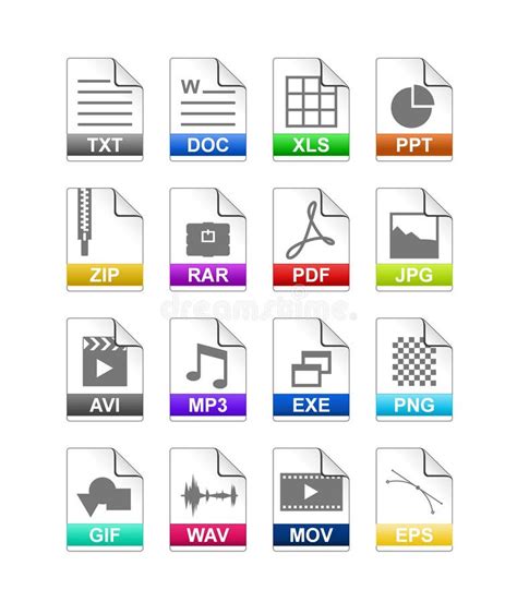 File Format Icons Stock Vector Illustration Of Video 28568065