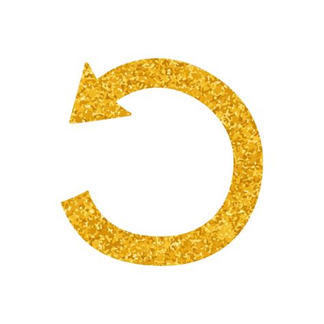 Premium Vector Counterclockwise Rotating Arrow Drawing In Gold Color Style