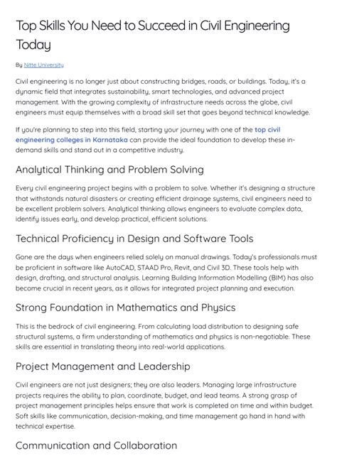 Ppt Top Skills You Need To Succeed In Civil Engineering Today Powerpoint Presentation Id