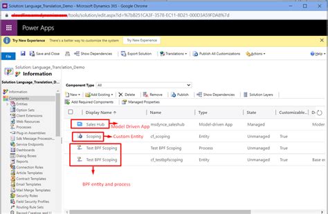 Step 3 Select The Solution And Click On Export Translation To Export The Translations To An