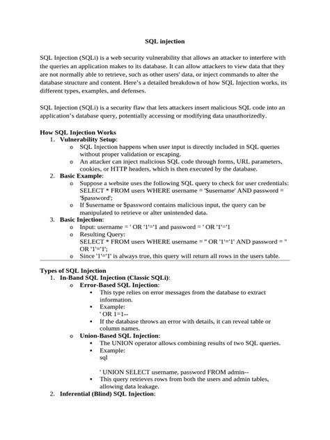Sql Injection Pdf Secure Communication Software Engineering