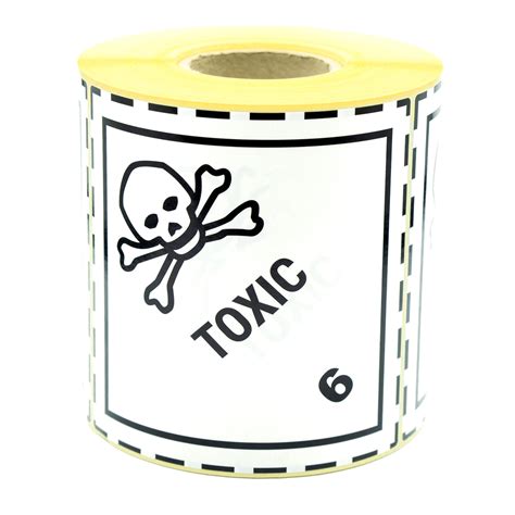 Warning Labels Class 6 Toxic Substances 100x100 500 Per Roll Md Labels