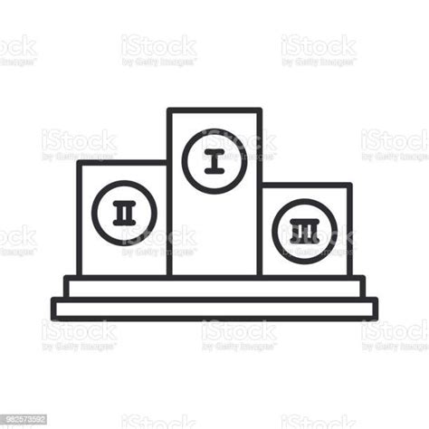 선 벡터 스포츠 받침대 우승자 상 아이콘입니다 스포츠 장비 성공 상징입니다 체육 대회입니다 우승 보상 승리 트로피입니다 레트로