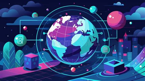 Abstract Global Network Connection Futuristic Technology Digital Hi Tech Concept Background
