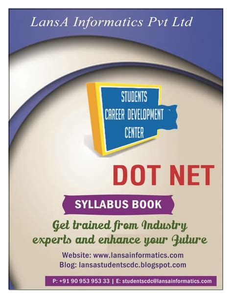 Dot Net Syllabus Book Pdf