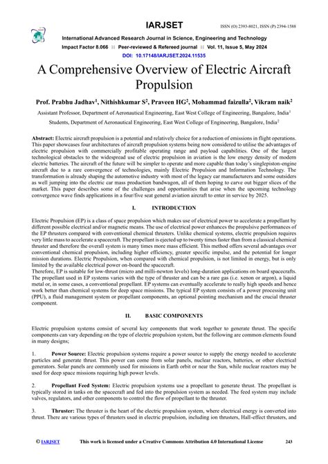 Pdf A Comprehensive Overview Of Electric Aircraft Propulsion