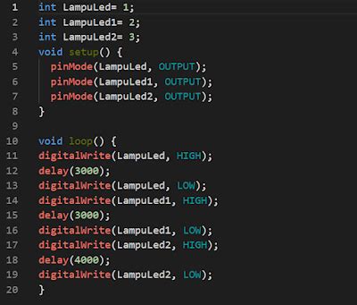 Rangkaian Membuat Lampu Lalu Lintas Menggunakan Arduino
