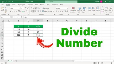 How To Divide Numbers In Excel Youtube